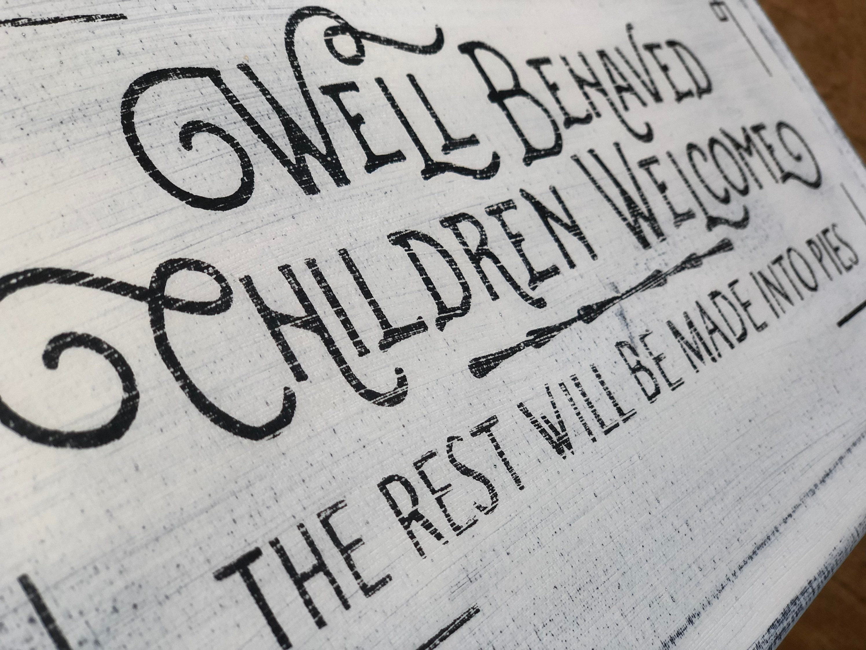 Well Behaved Children Welcome / Handpainted Canvas Sign - Etsy