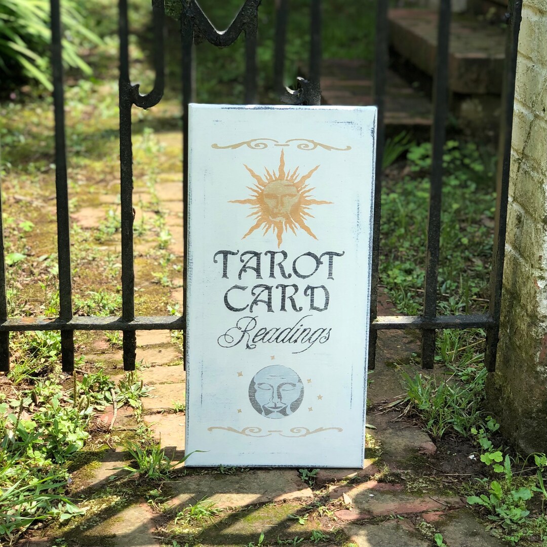 Tarot Card Readings / Handpainted Canvas Sign 10 X 20 / Annie Sloan Old ...