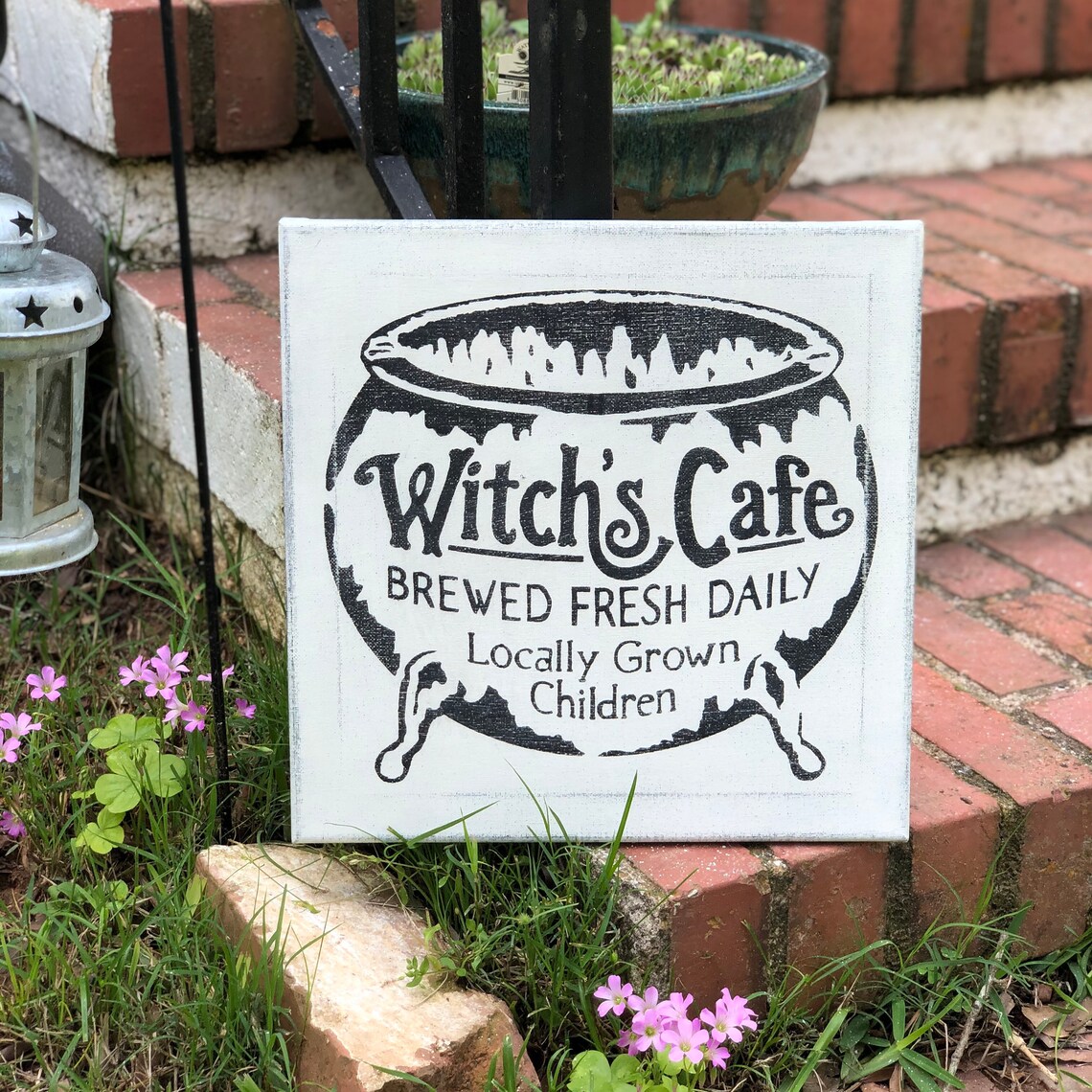 Witchs Cafe Cauldron Sign / Hand Painted Sign 12 X | Etsy