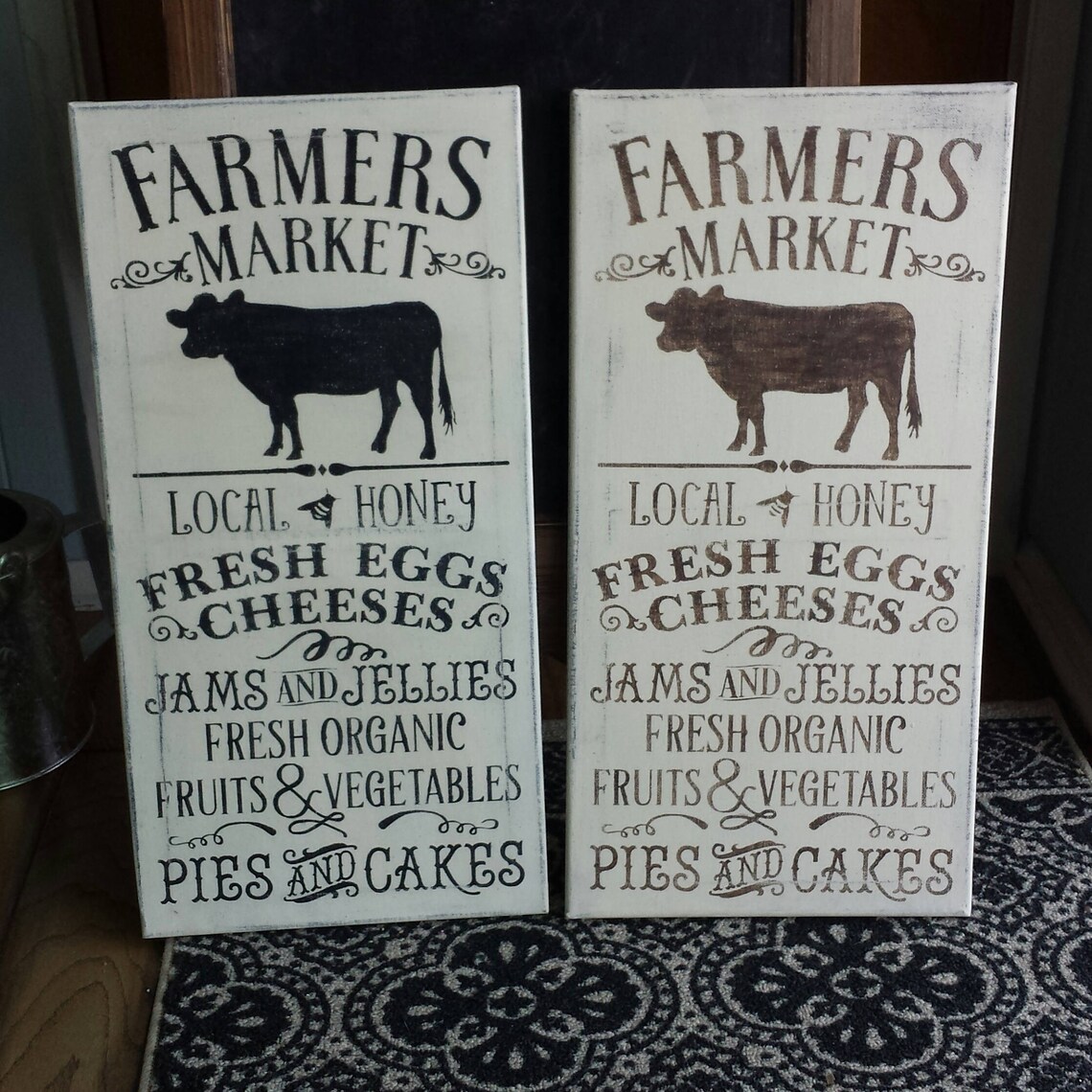 Farmers Market Sign / Black and White/ Distressed Sign/ Hand - Etsy