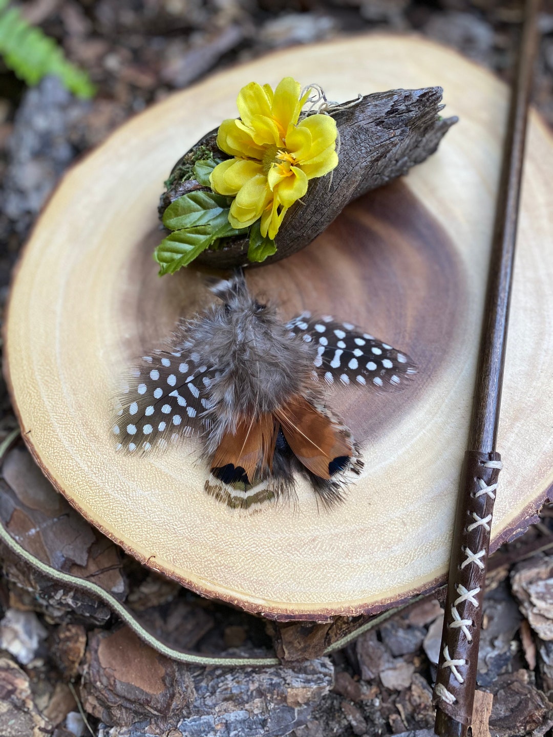 Moth Cat Teaser Toy Attachment, Guinea Feather, Pheasant Peacock Body ...