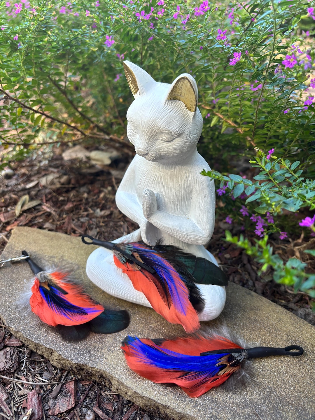 Sienna Sunset Feather Cluster Cat Teaser Toy Attachment (use With Wood ...