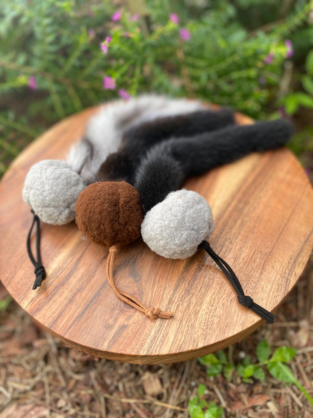Mink Tail and Felt Ball Chaser Cat Toys - Etsy