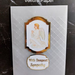 Angel Design, 'with Deepest Sympathy' Card. Luxury Sorrow Card With ...