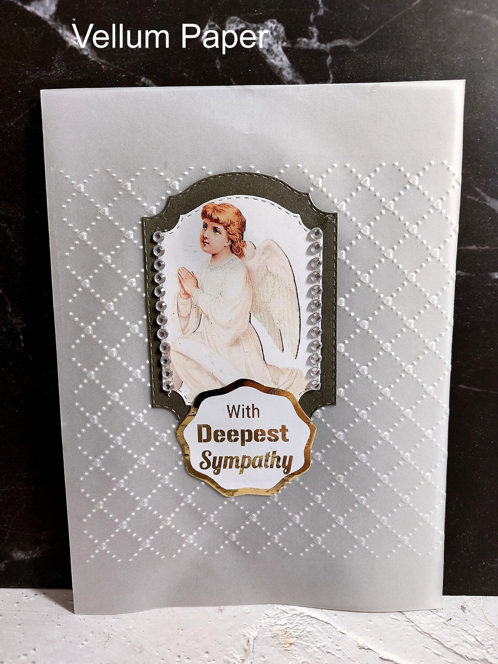 Personalized Card 'with Deepest Sympathy', in Silver Blue Design ...