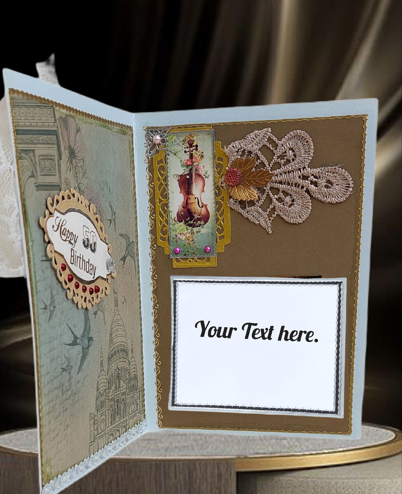 Personalised Paris style Birthday card. Beautiful Card for | Etsy