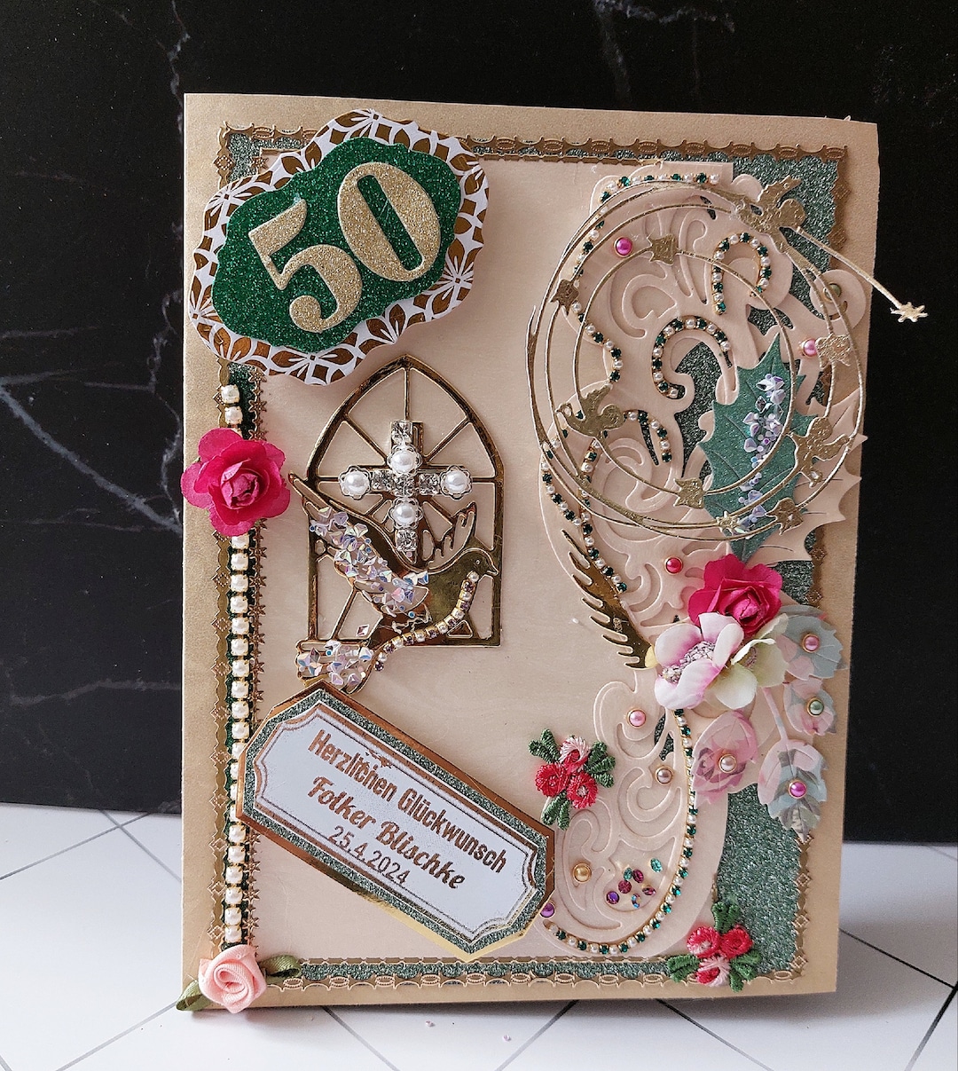 Personalized Birthday Card. Custom, Gold Foiled, Multilingual Card for ...