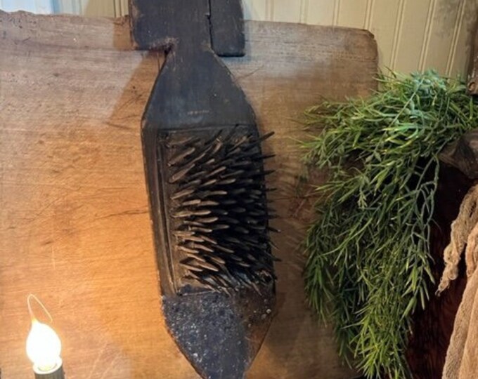 Primitive Old Antique Wooden Flax Comb Hetchel Hatchel Old Homestead ...