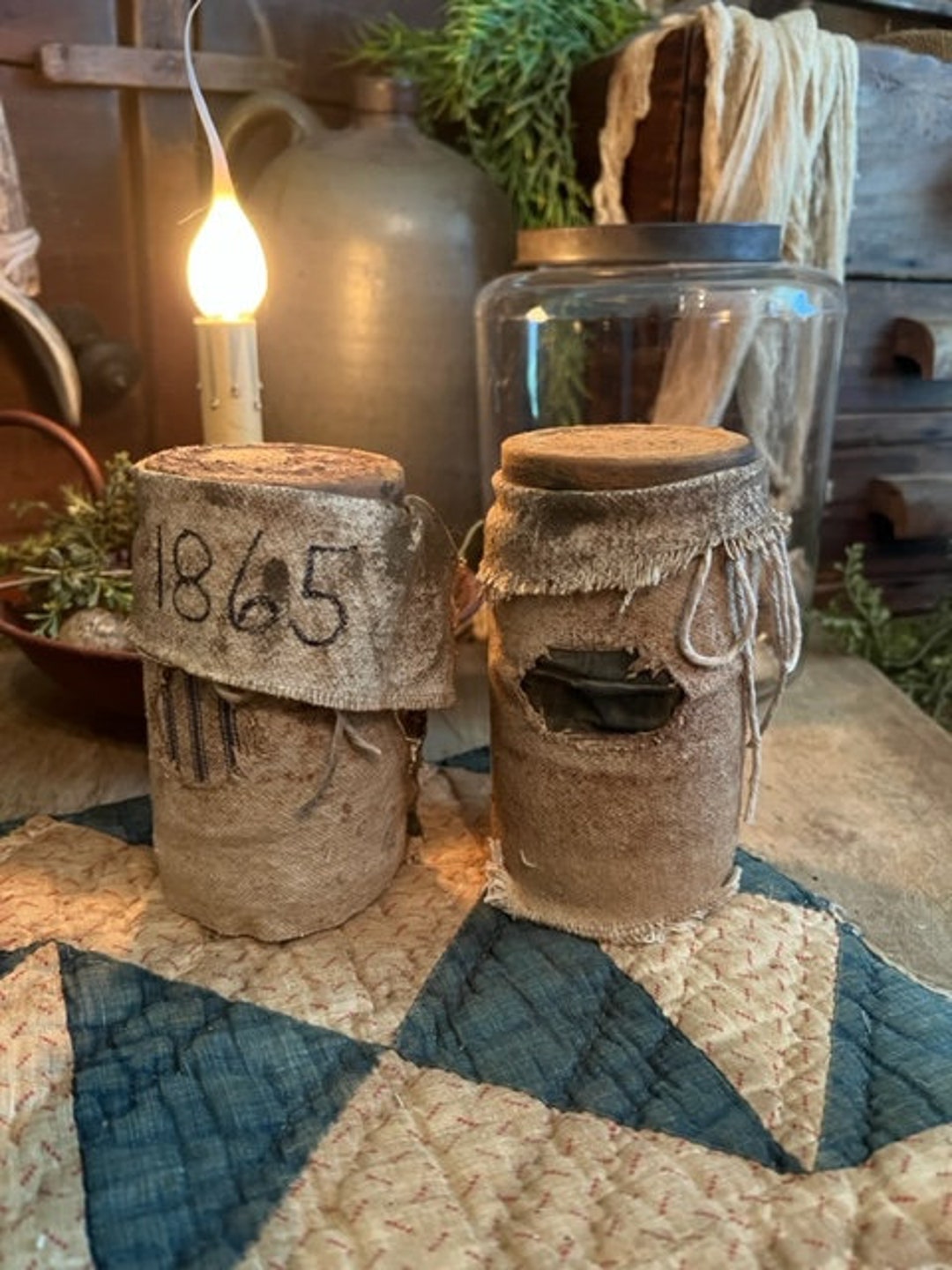 Primitive Pantry Jars Grubby Homestead Cupboard Tuck Early Look Make Do ...