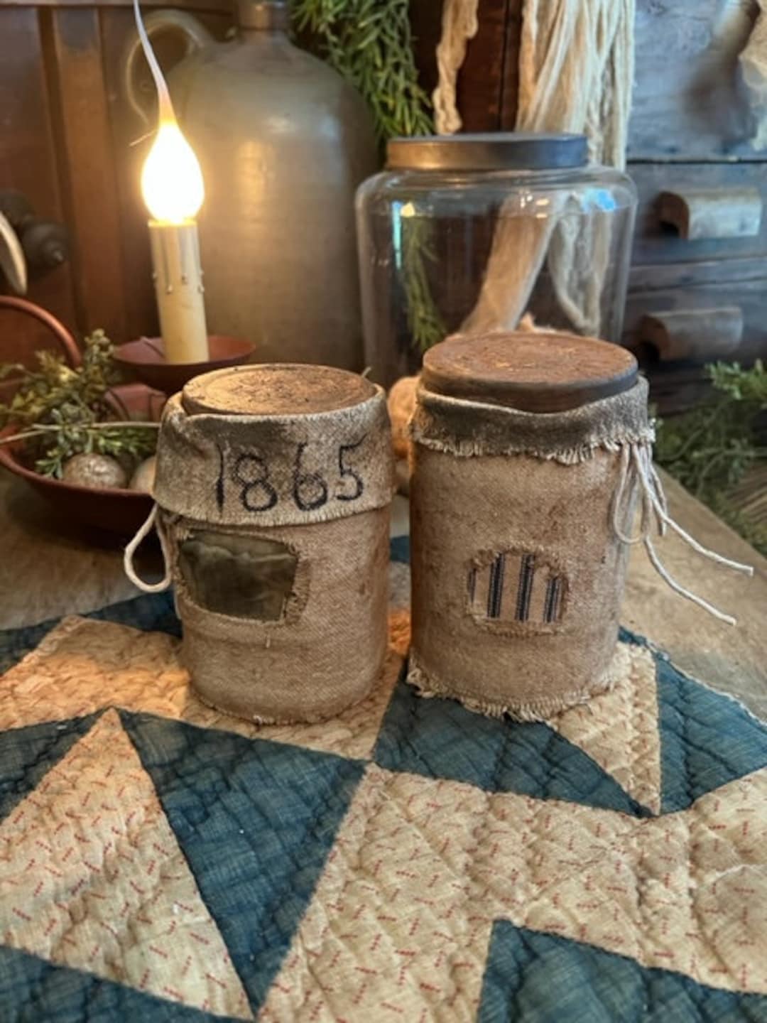 Primitive Pantry Jars Grubby Homestead Cupboard Tuck Early Look Make Do ...