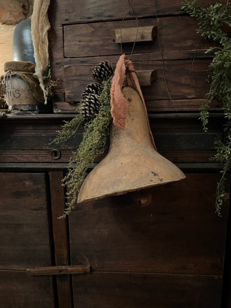 Primitive Christmas Dried Gourd BELL Early Look Peg Hanger - Etsy