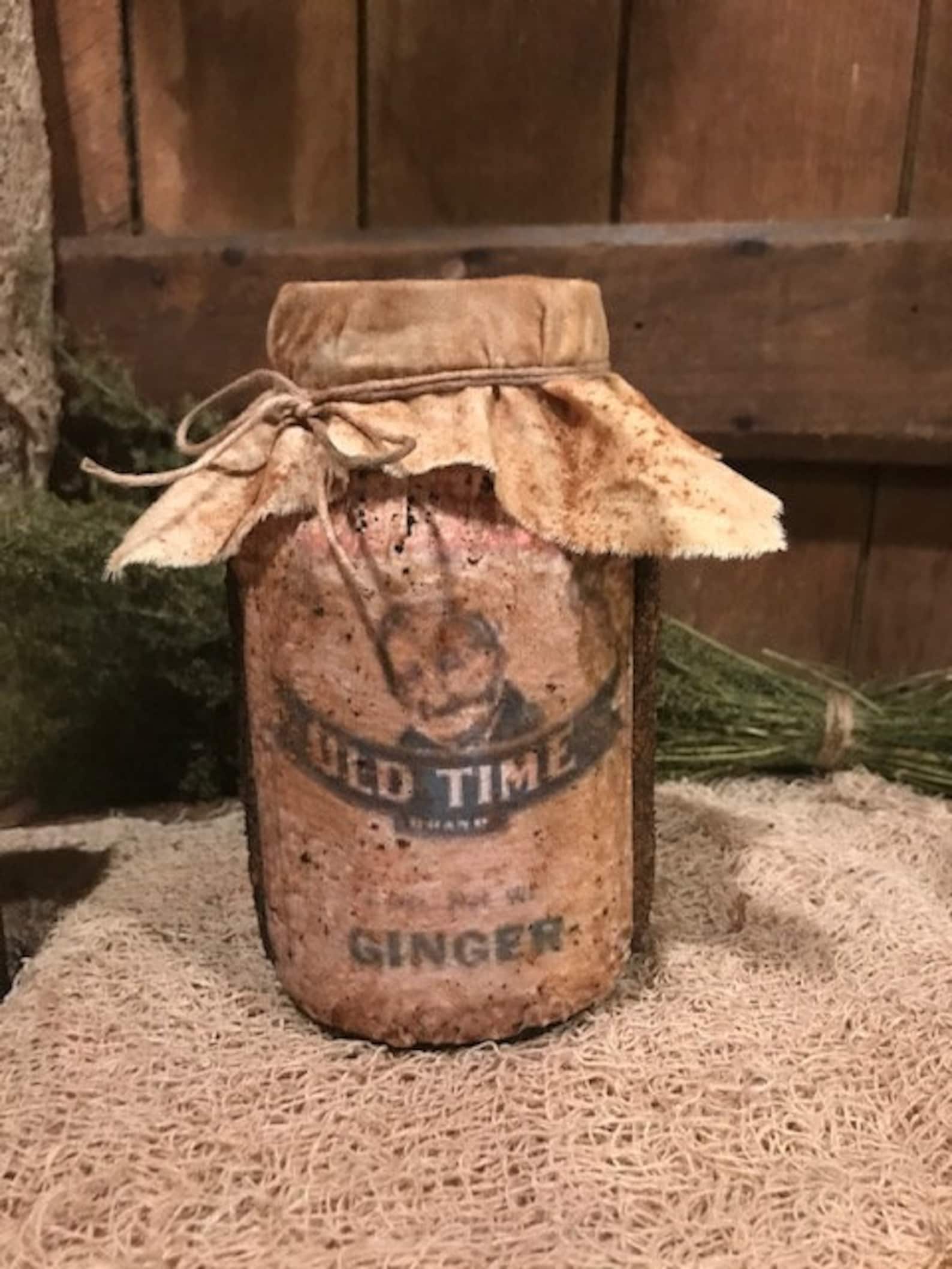 Primitive Pantry Jar Grubby Grungy OLD TIME GINGER Homestead - Etsy