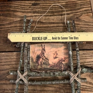 Primitive Easter Bunny Rabbit Early Look Peg Hanger Homestead Make Do ...