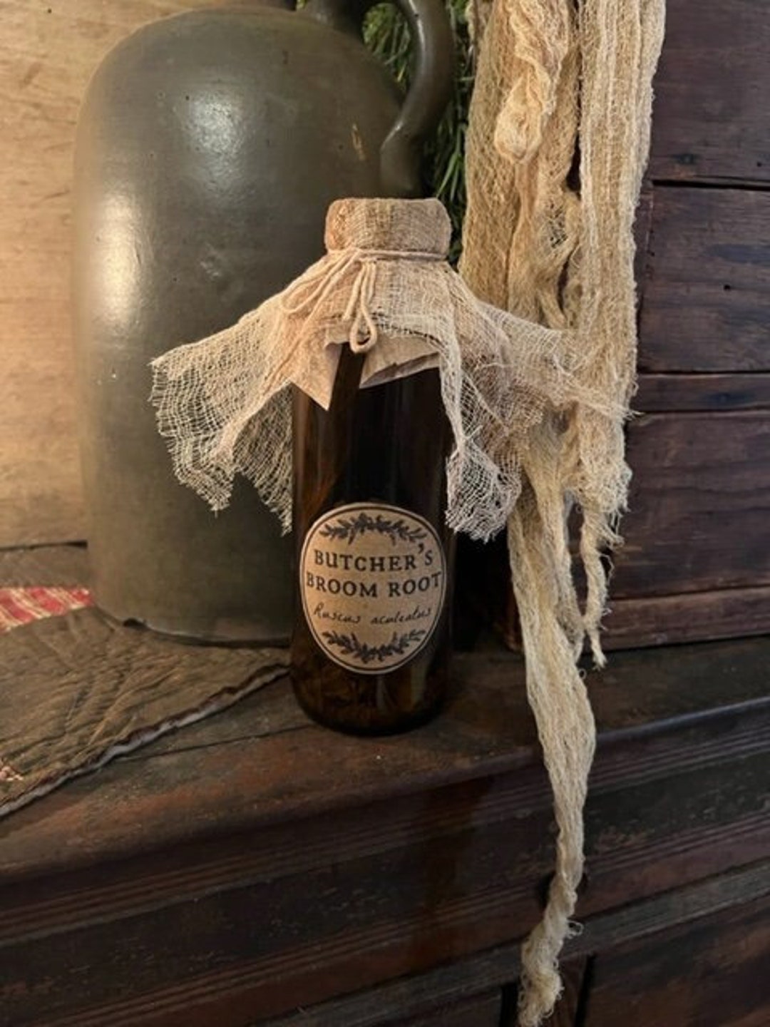 Primitive Pantry Jar Amber Glass Homestead Cupboard Tuck Early Look ...