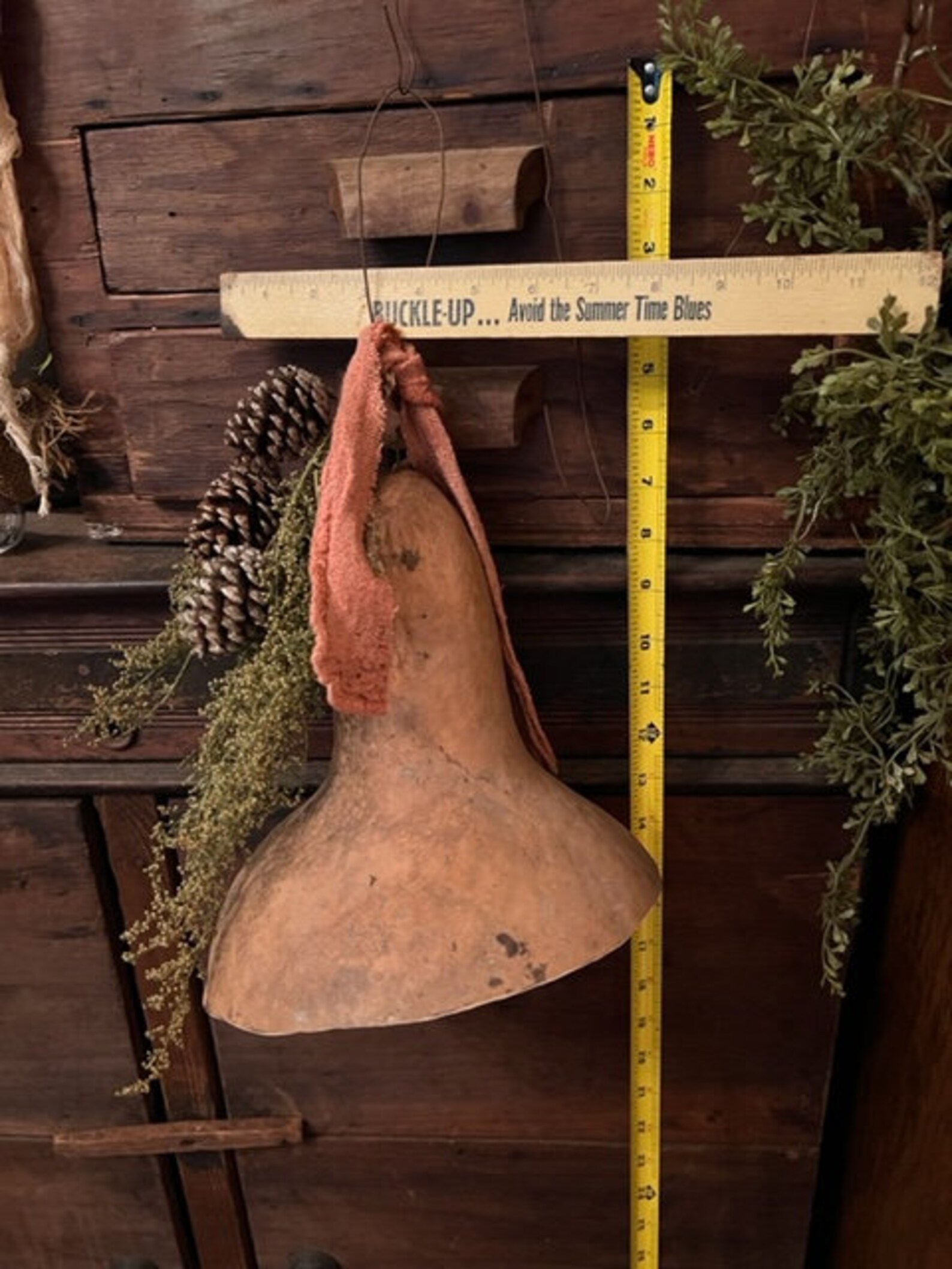 Primitive Christmas Dried Gourd BELL Early Look Peg Hanger - Etsy