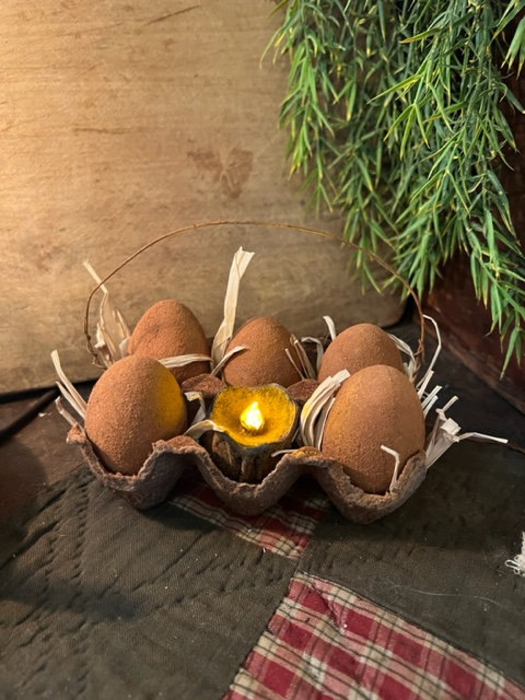 Primitive Grubby Eggs Grubby Candle Easter Homestead Cupboard Tuck ...