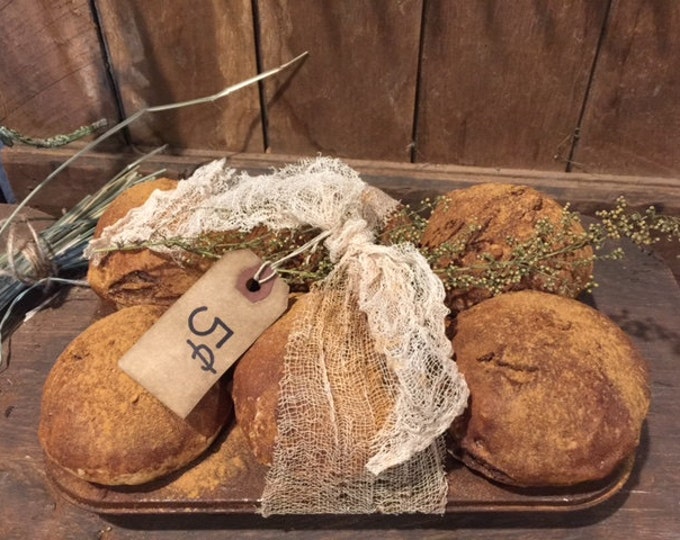 Primitive Early Look Grubby ROLLS in Rusty Bread Pantry Cupboard Tuck ...