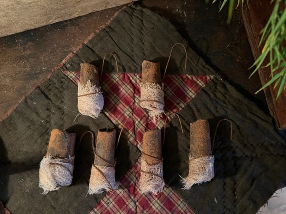 Primitive Nubby Candle Christmas Ornaments Early Look Candle Light ...
