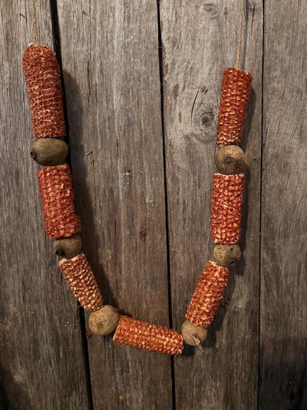 Primitive Grubby Dried Corn Cobs Cellar Fruit Garland Early Look Bowl ...