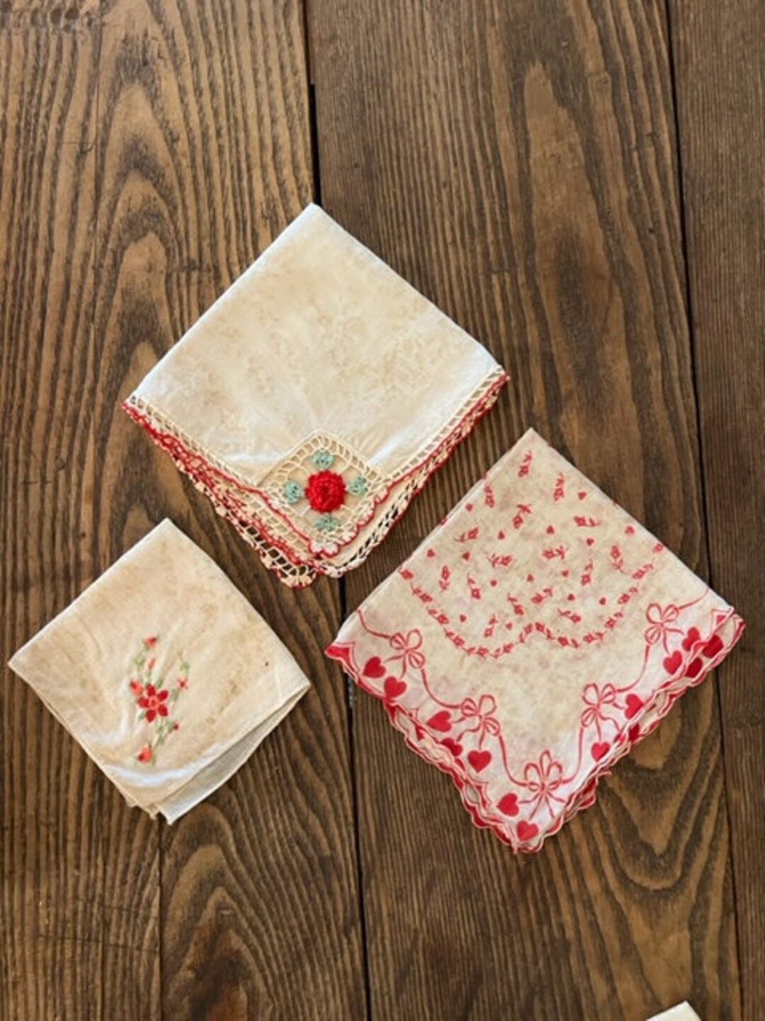 Primitive Old GRUBBY Handkerchiefs Hankies Country Homestead #set #2 - Etsy