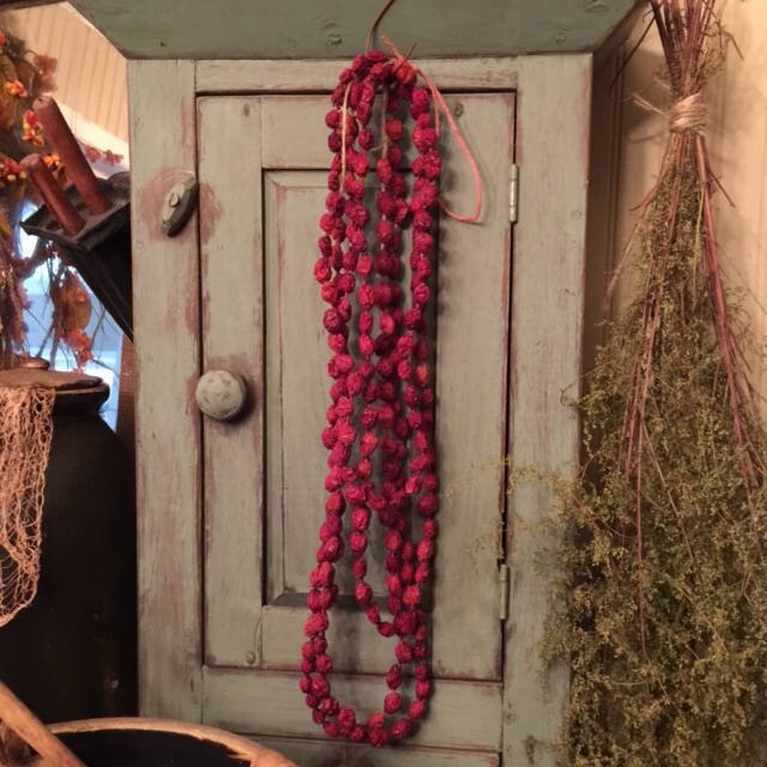 Primitive Real Dried 2 Garlands 2 Ft. Long Cranberry Garland Long Early ...