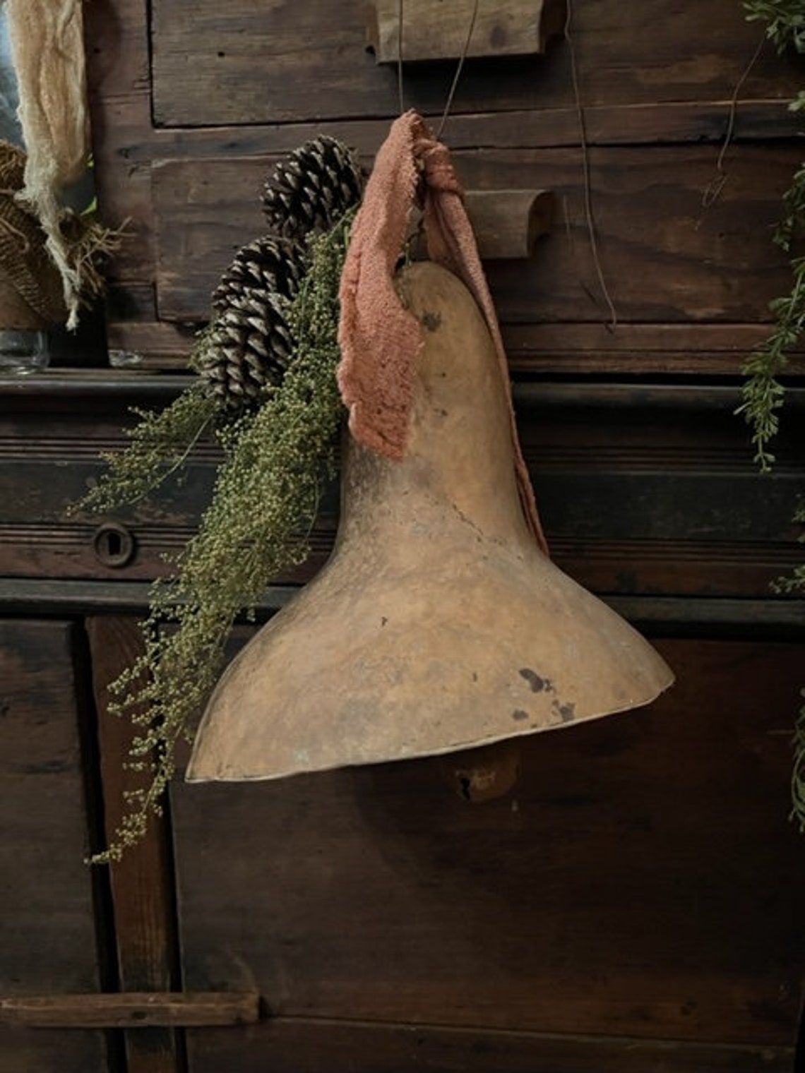 Primitive Christmas Dried Gourd BELL Early Look Peg Hanger - Etsy