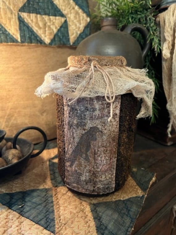 Primitive Pantry Jar Carter's Little Liver Pills Grubby - Etsy