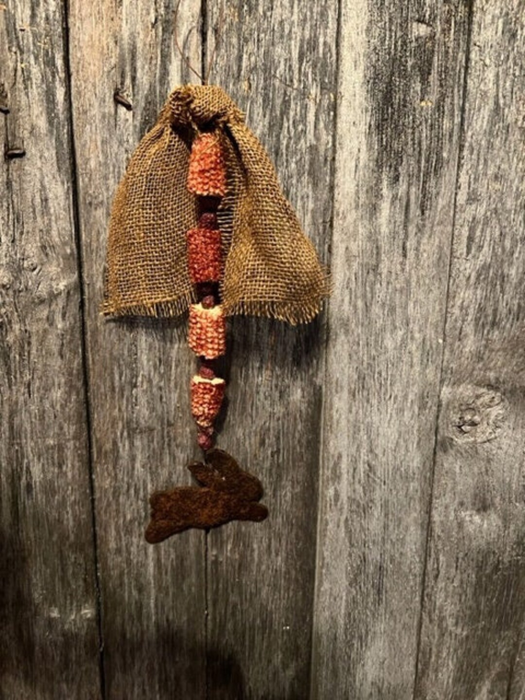 Primitive Easter Bunny Peg Hanger Homestead Door Keep Spring Corn Cob ...