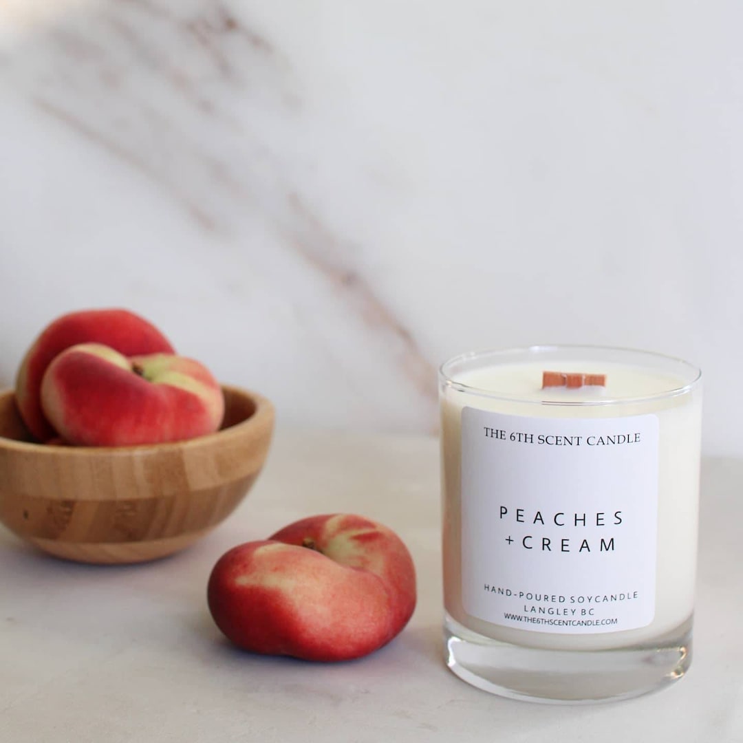 Peaches and Cream | Peach + Berries + Pineapple | Scented Soy Candle ...