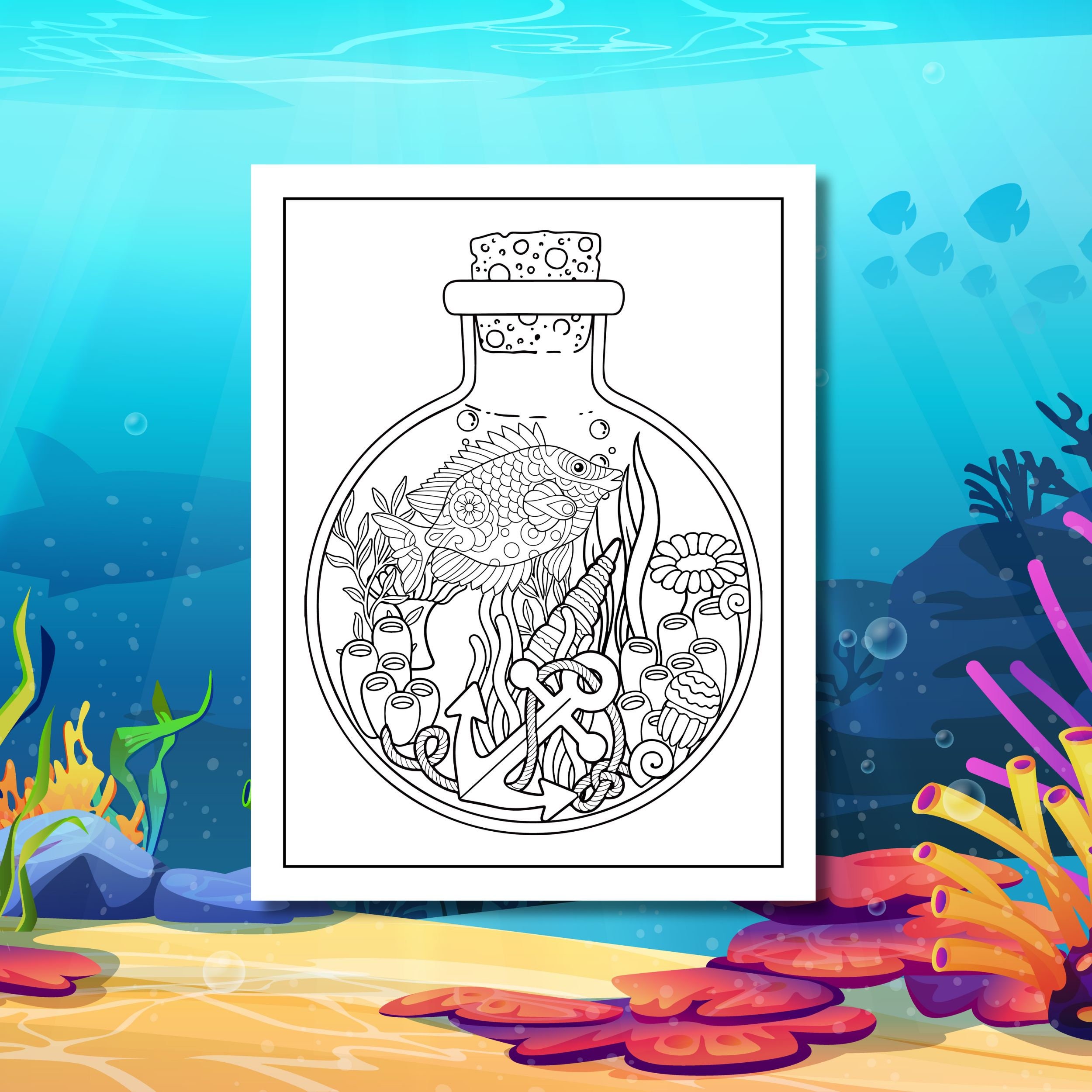 Sea Life Coloring Book for Adults| 40 Printable Sea Life Coloring Pages ...