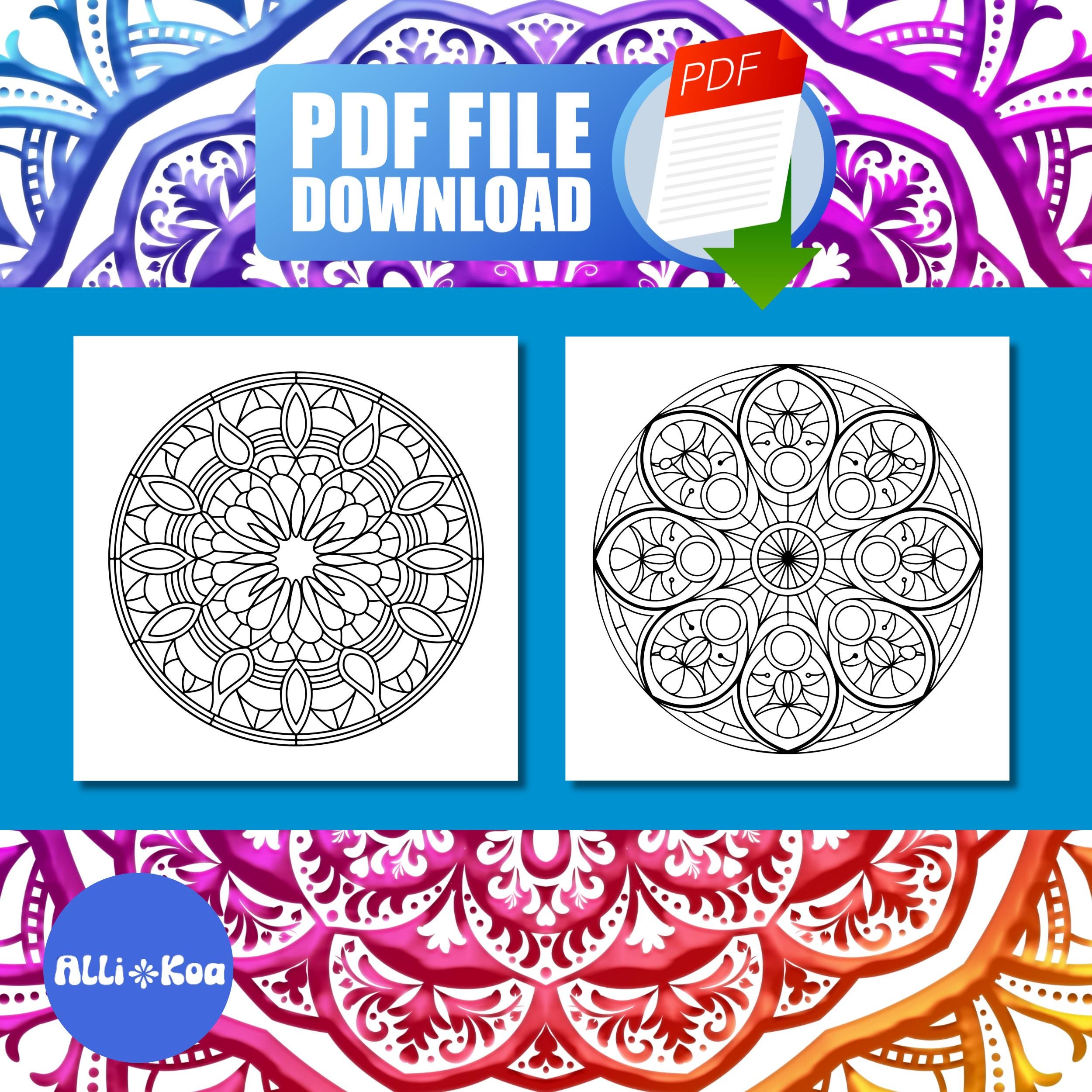 Mandala Coloring Book: 25 Bold and Easy Pages (PDF) - Etsy