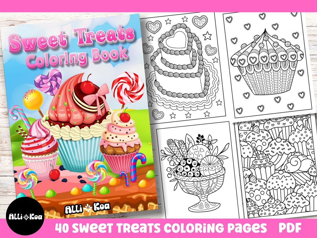 Sweet Treats Coloring Book: 40 Fun Dessert Pages (digital Download) - Etsy