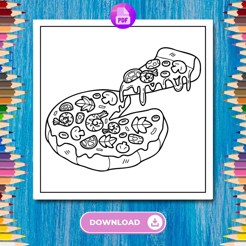 Easy Food Coloring Pages for Kids and Adults, 50 Bold and Easy Coloring ...