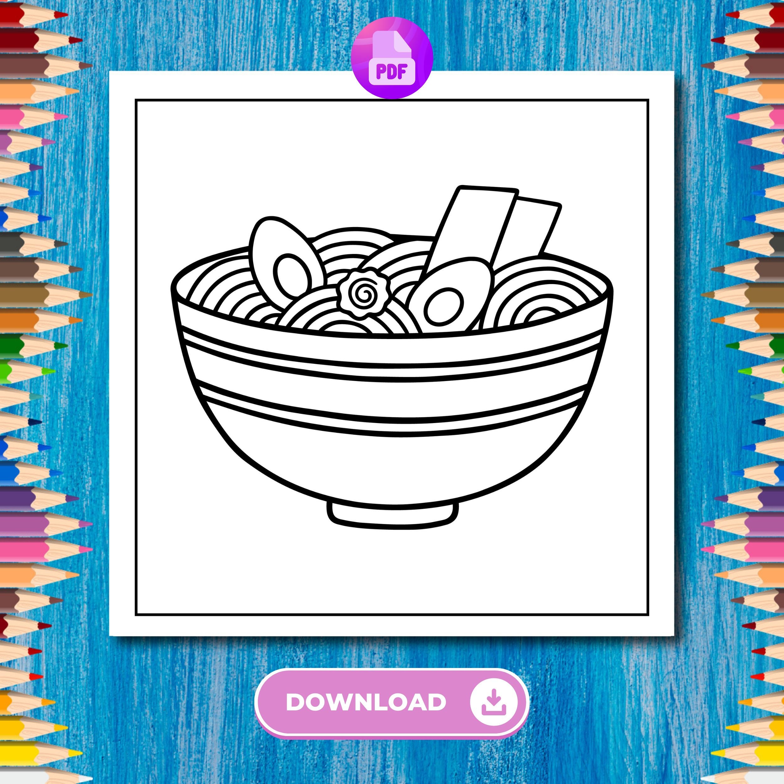 Easy Food Coloring Pages for Kids and Adults, 50 Bold and Easy Coloring ...