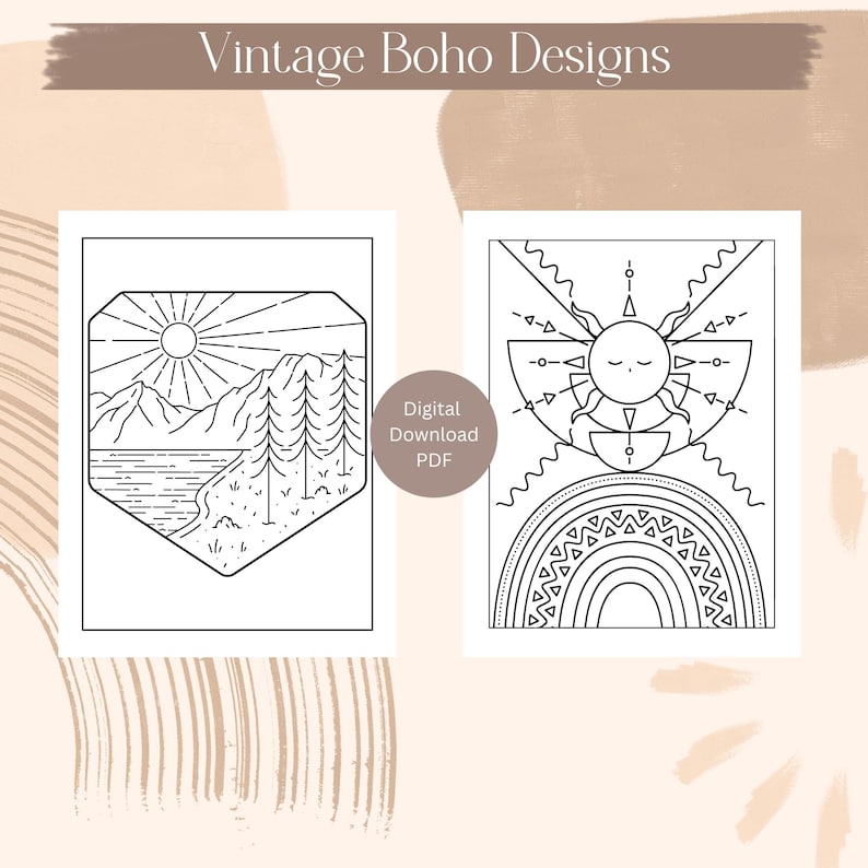 Minimalist Coloring 45 Boho Bold and Easy Coloring Pages for Adults ...