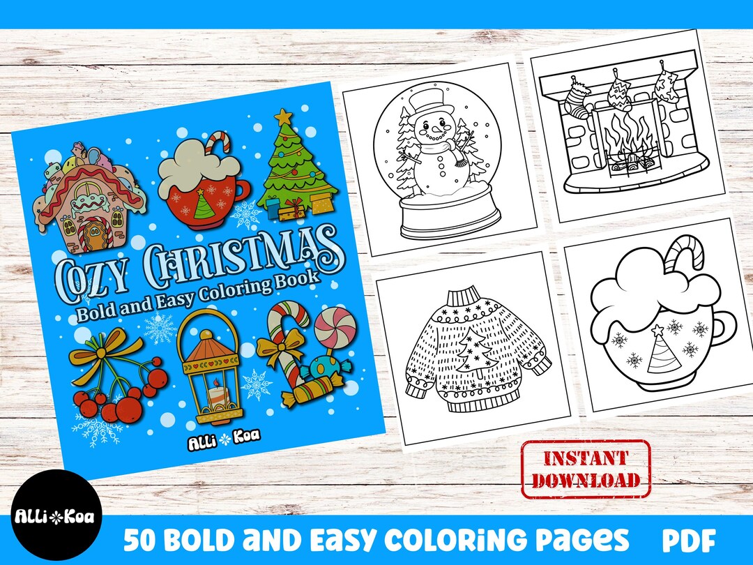 Christmas Coloring Pages, 50 Bold and Easy Coloring Pages, Christmas ...