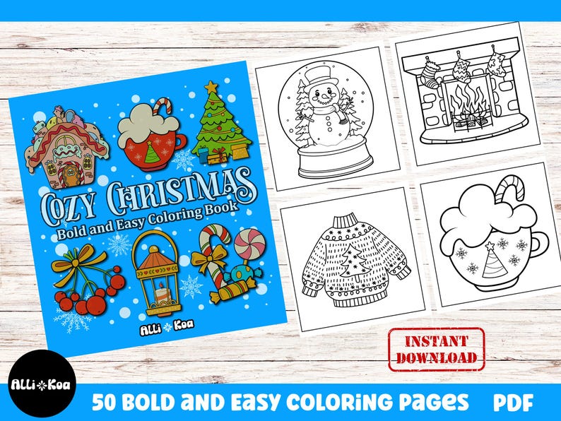 Christmas Coloring Pages, 50 Bold and Easy Coloring Pages, Christmas ...