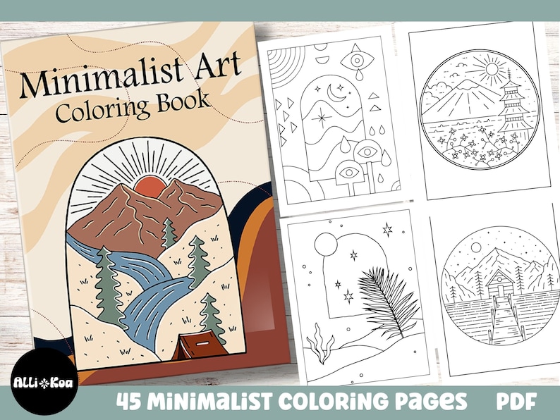 Minimalist Coloring 45 Boho Bold and Easy Coloring Pages for Adults ...