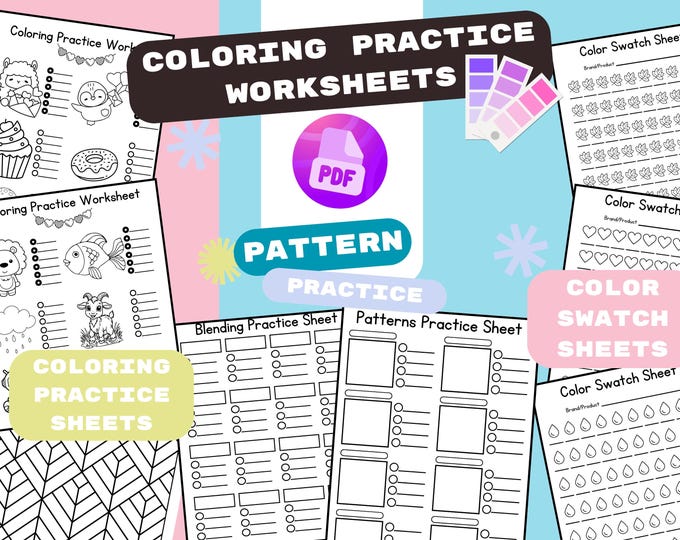 Practice Colors: Blending, Shading & Swatch Charts (PDF Download) - Etsy