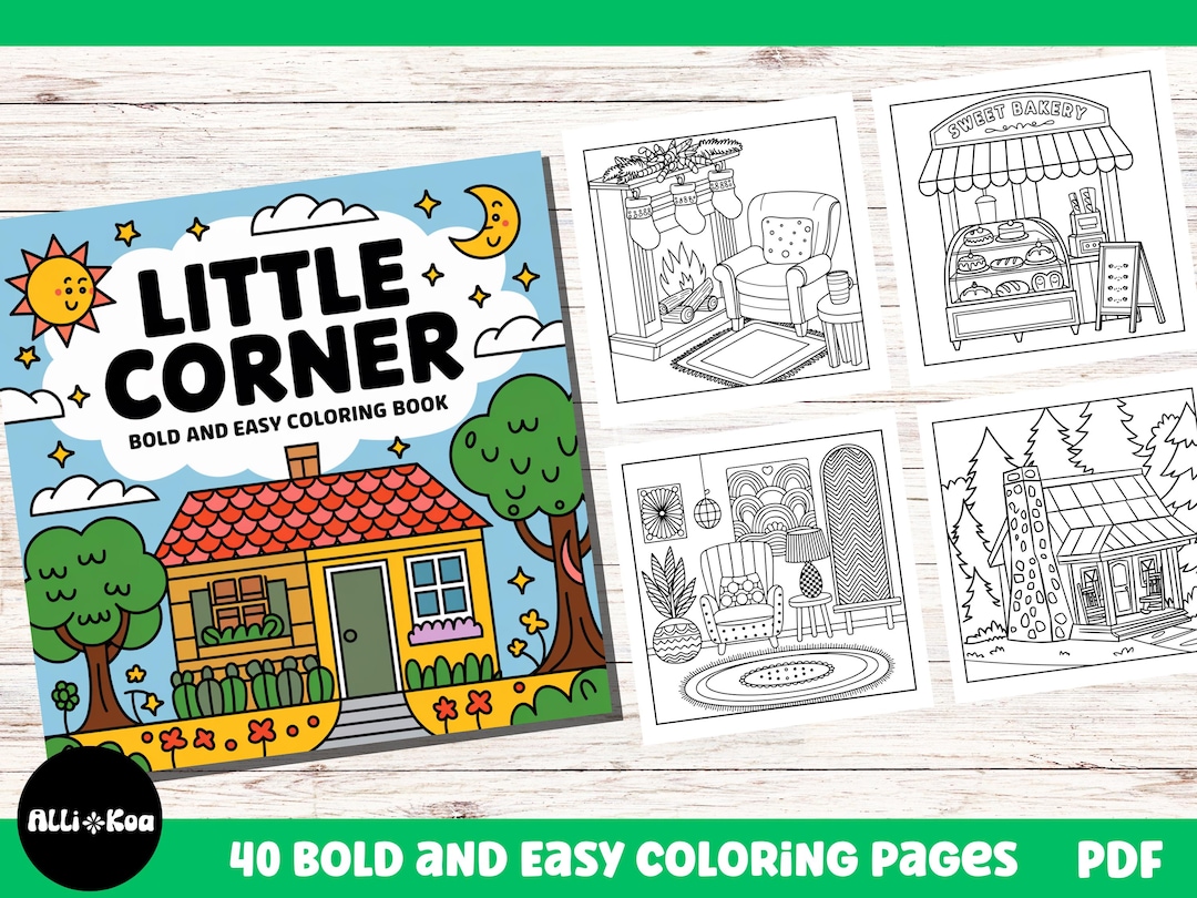 Little Corner Coloring Book L 40 Cozy Coloring Pages L Hygge Spaces ...