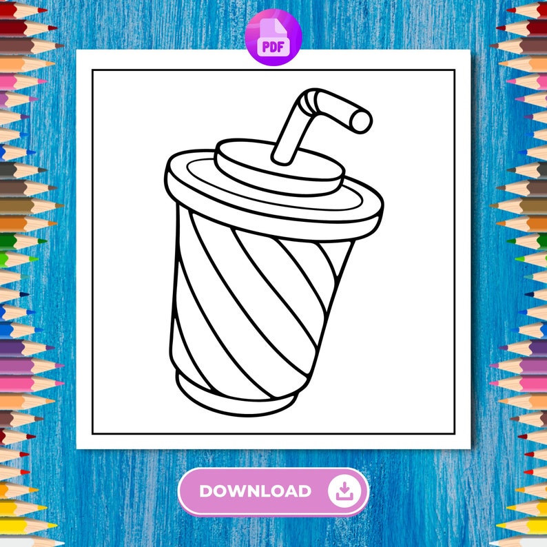 Easy Food Coloring Pages for Kids and Adults, 50 Bold and Easy Coloring ...