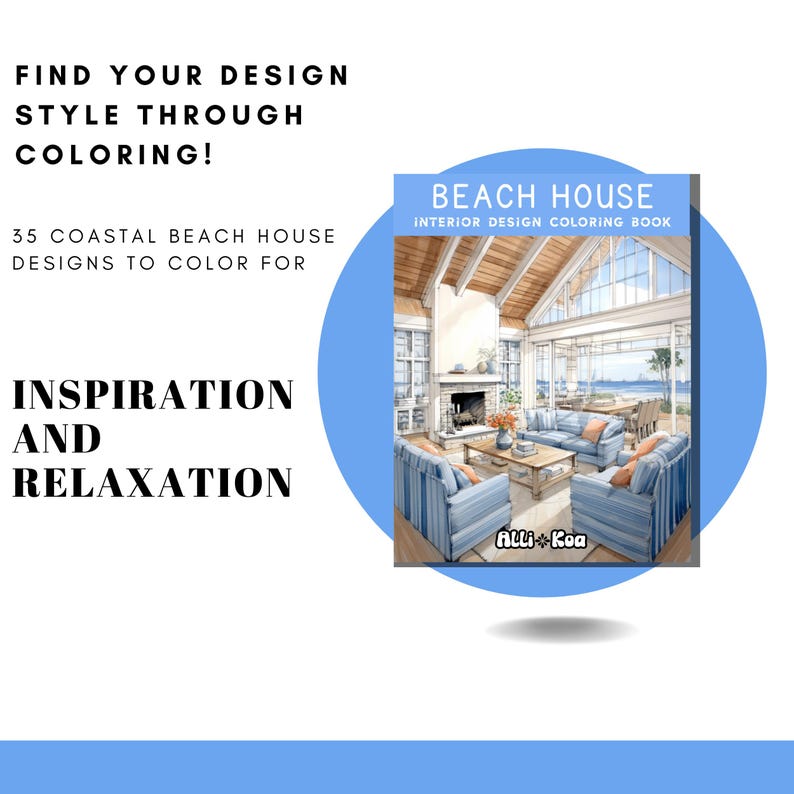35 Beach House Coloring Pages L Coloring Book for Adults Kids L ...