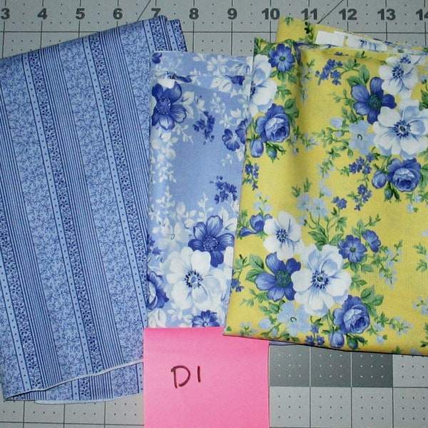 Blue Yellow Fabric - Etsy