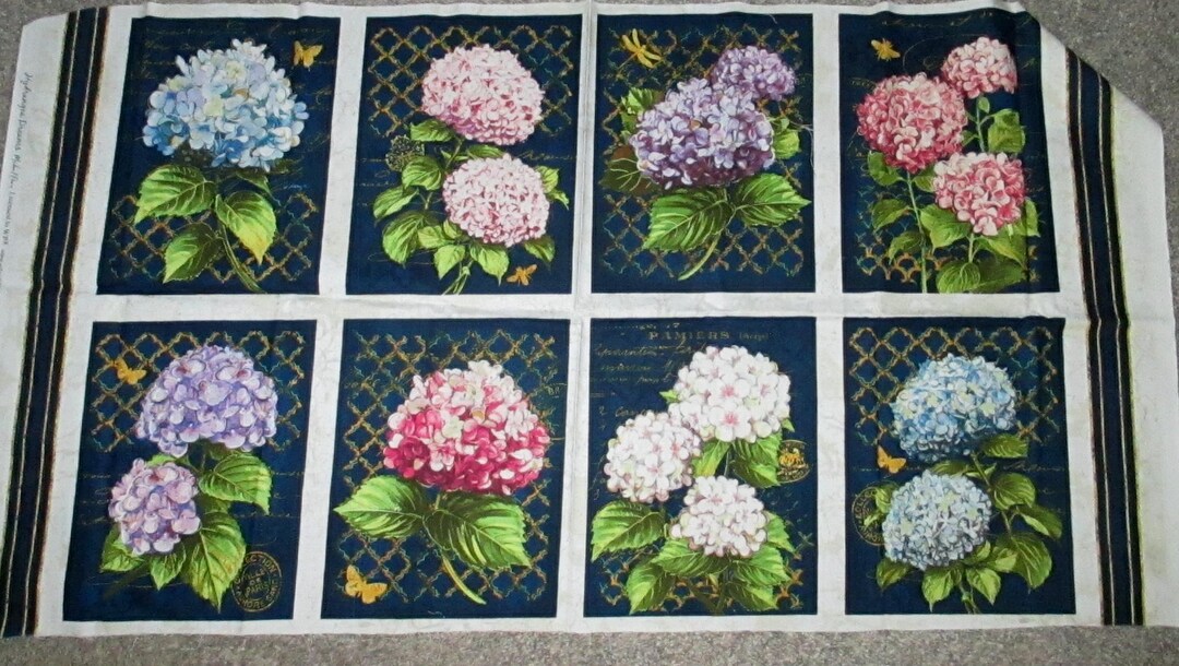 Hydrangea Dreamsfabric Quilt Panel Quality Cotton 24 X 44 Wilmington ...