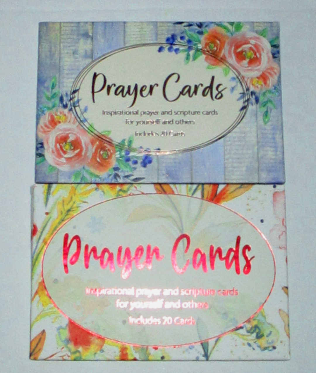 40 Prayer Cards Gift Set 2 20 Card Packs Inspirational Scripture ...