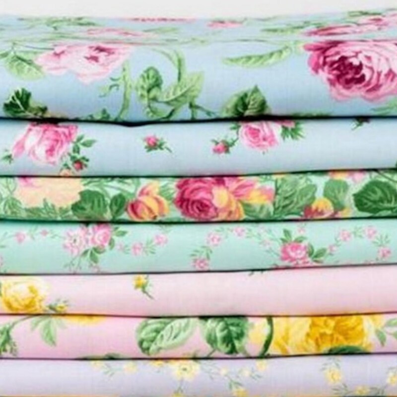Rose Print Fabric - Etsy