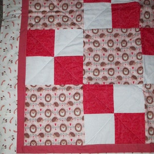 Woodland Forest Hedgehog Paisley BOHO Botanical Cotton Quilted Crib Blanket Baby Toddler Quilt ...