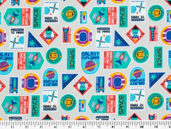 Boundless Lily & Loom Space Camp Fabric Kids Outer Space by - Etsy