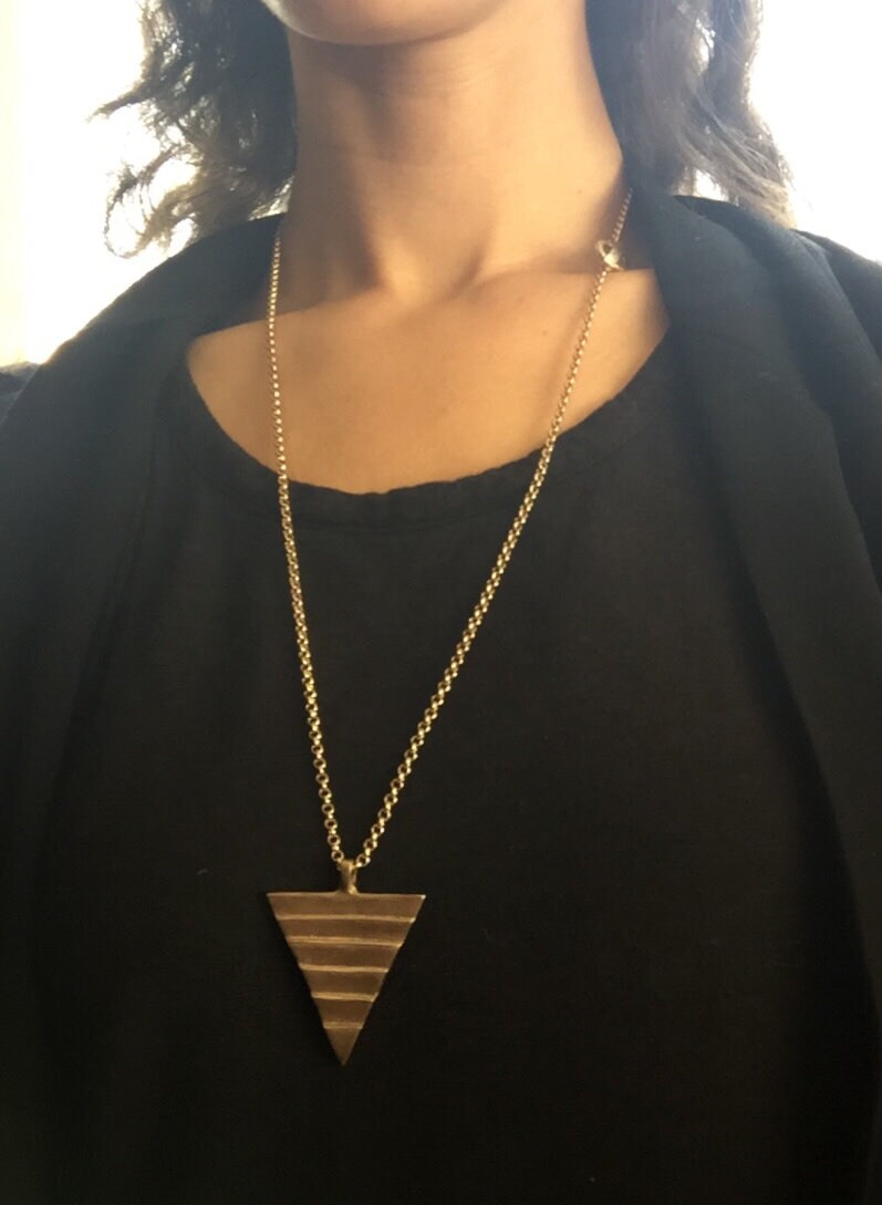 Cast Bronze Triangle Pyramid Amulet - Etsy