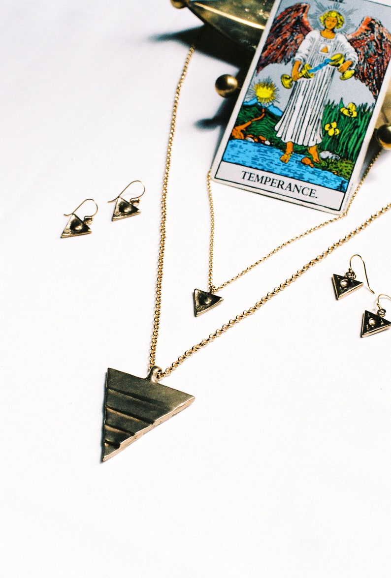 Cast Bronze Triangle Pyramid Amulet - Etsy